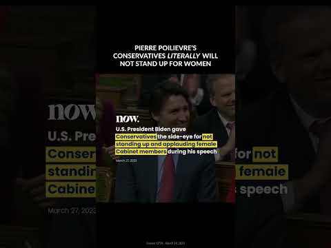 Pierre Poilievre’s Conservatives *literally* won’t stand up for women.