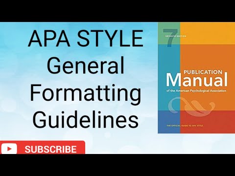 APA STYLE General formatting guidelines