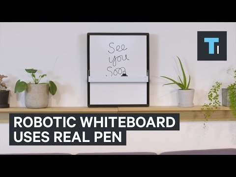 This robotic whiteboard uses an actual pen to draw your messages