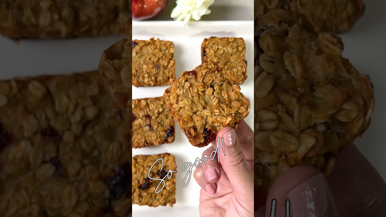 Amazing Apple Oat Bars 😍🍎 #vegan #glutenfree #recipe #bars #wholesome #viral #fyp