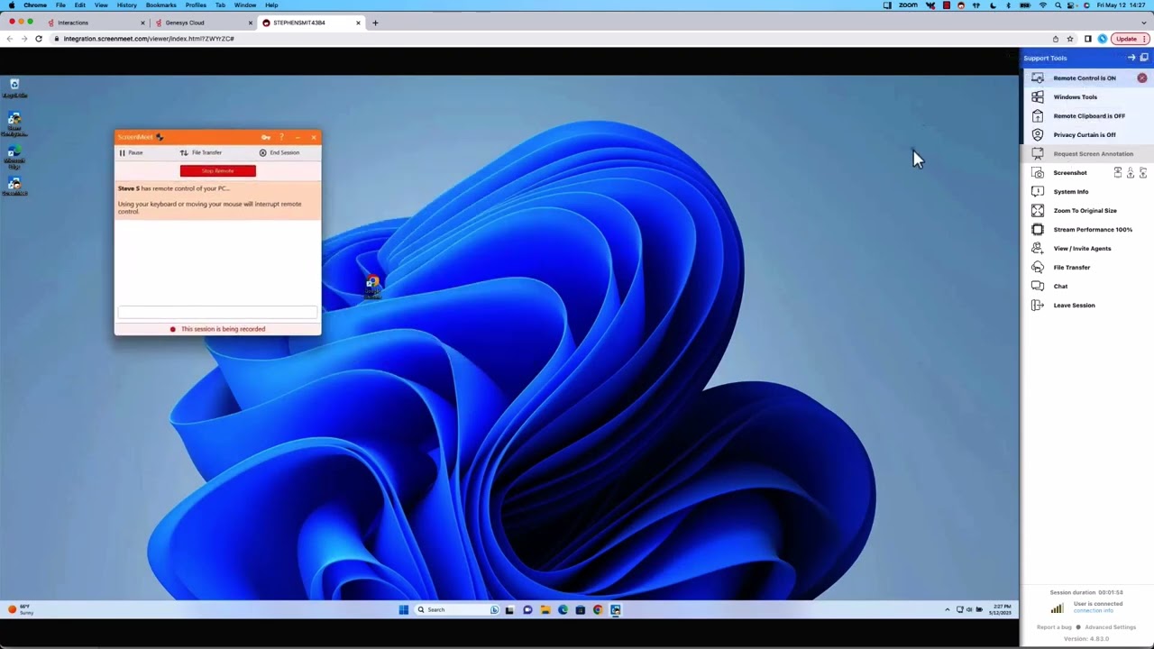 ScreenMeet Remote Support for Genesys