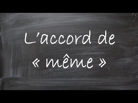 Fins accordeurs - Cours de français - L'accord de "même"