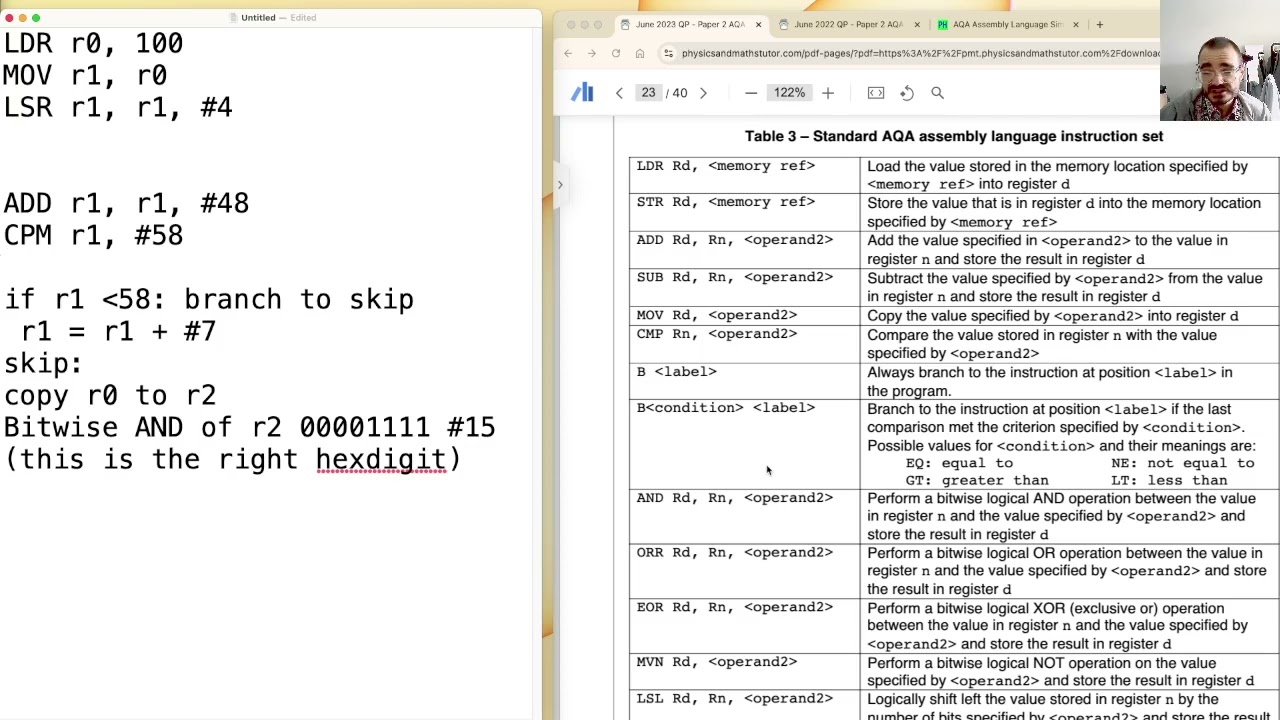 2023 Assembly question - AQA Computer Science A-level Paper 2