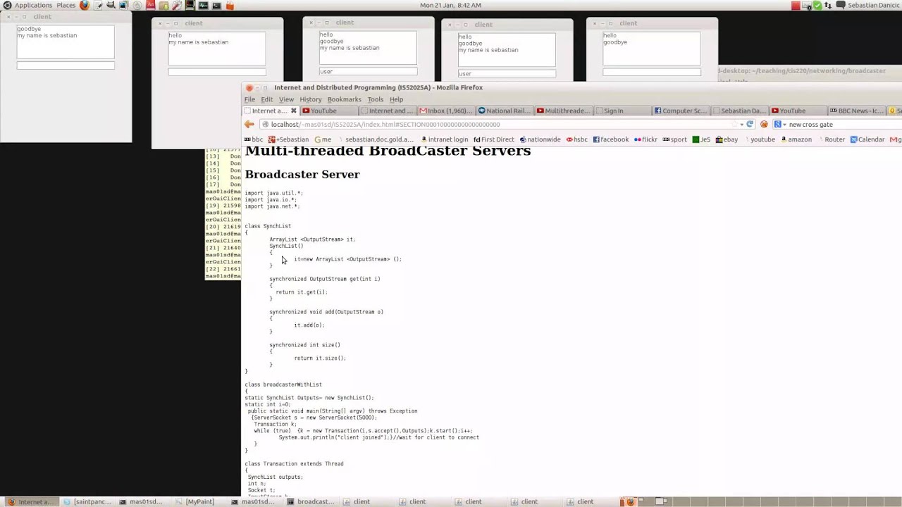 A mulit-threaded broadcaster server in Java