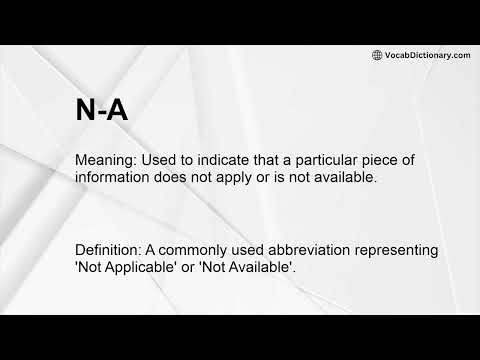 N-A Meaning
