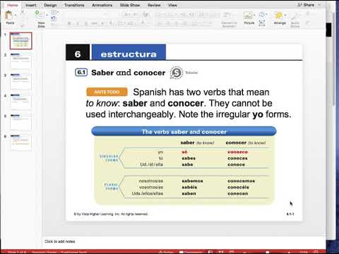 SPANISH 112 - gramática 6.1