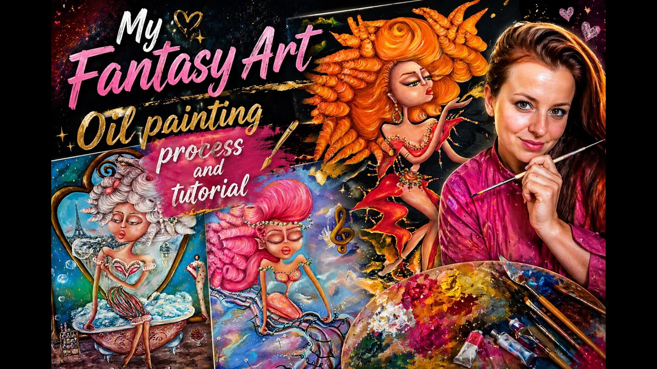 Fantasy Oil Painitng Process, Tutorial  : Step into my magical world of fantasy art!