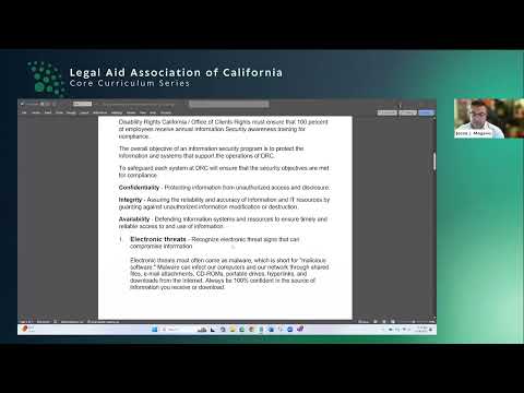 Legal Aid Online Security Awareness and Privacy Training