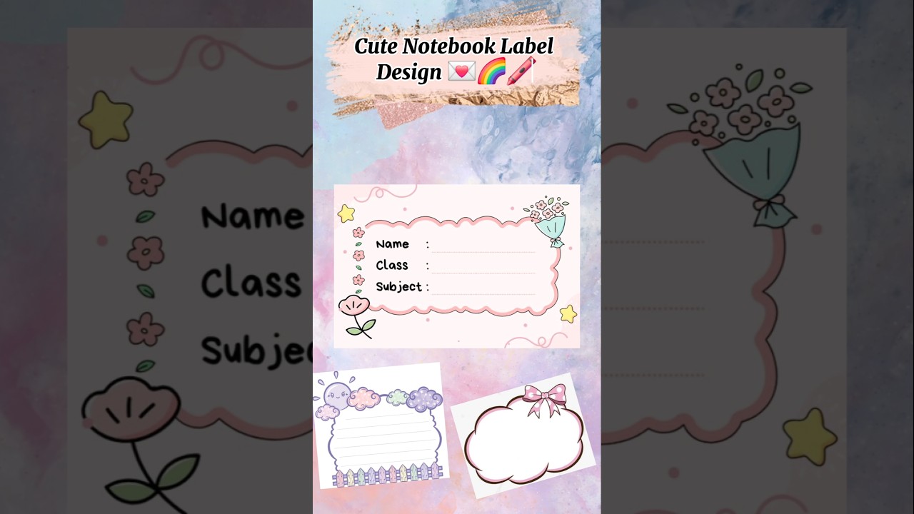 Cute Notebook Label Design | DIY Name Tag for School Notebooks #shorts #DIYNametag #papercraft