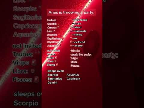 Aries is throwing a party! #fyp #aries - Zodiac Signs TikTok | Zodiac Signs # #shorts #Zodiac