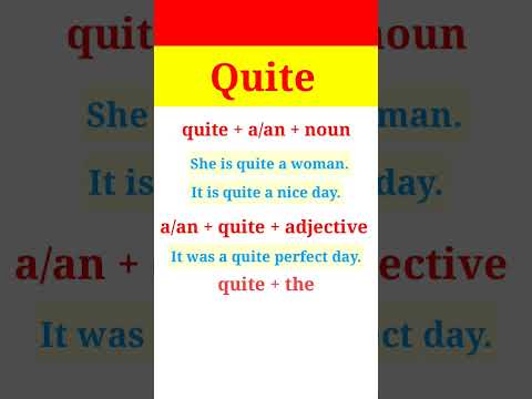 Advance use of Quite | Quite | Meanings of Quite | Use of quite with non-gradable adjective