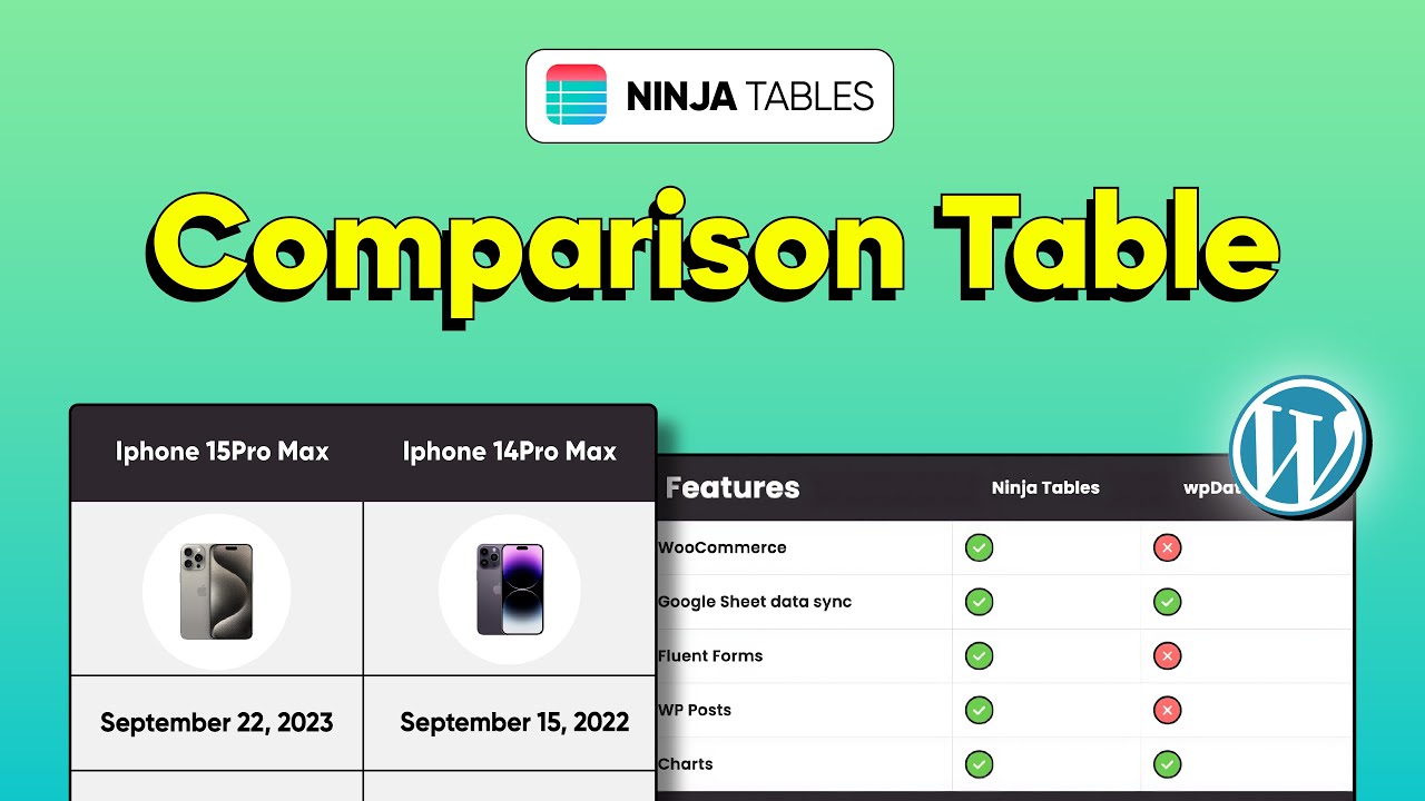 Ninja Tables Tutorial: How to Create a Product Comparison Table