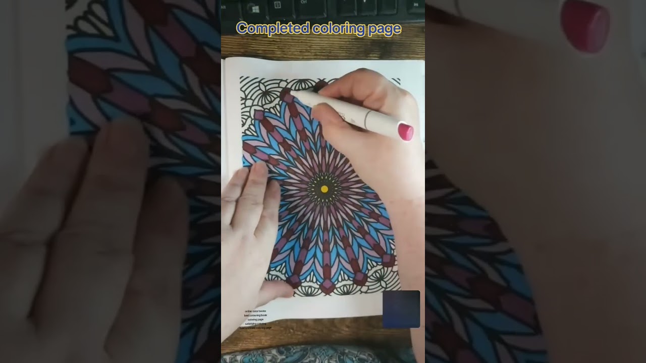Bold and easy coloring page being colored.