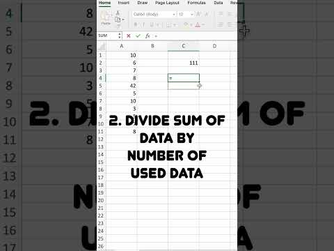 How To - Find Mean using Excel