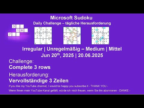 Sudoku Daily Challenges | Irregular – Medium | Jun 20th, 2025