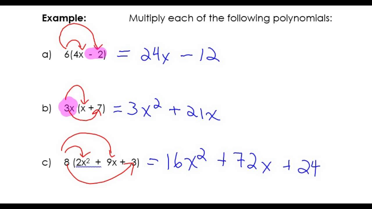 Multiplying a Monomial with a Binomial (Distributive Property)