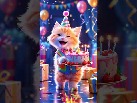 Happy Birthday Cat Song, Happy Birthday To You #cat #cutecat #happybirthday #catsinging