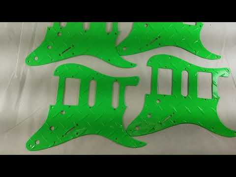 Neon Green Aluminum Diamond Plate HSS Strat Pickguard Fits | Reverb
