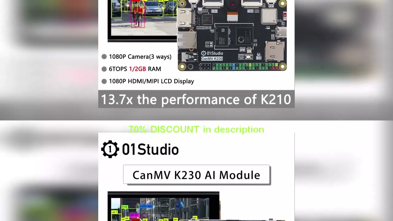 A must-have product! 01Studio CanMV K230 AI Development Board Demo Embedded K210 Camera Module Ken