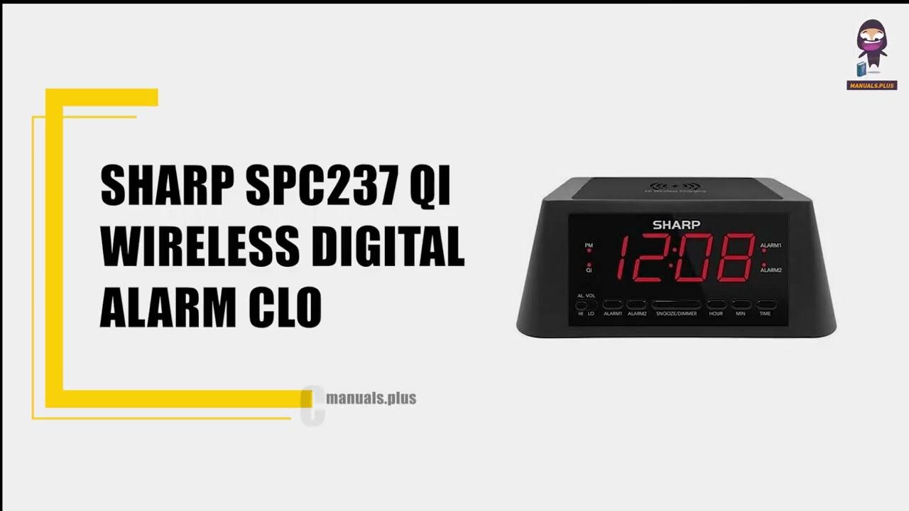 SHARP SPC237 Qi Wireless Digital Alarm Clock: Setup and Features Overview