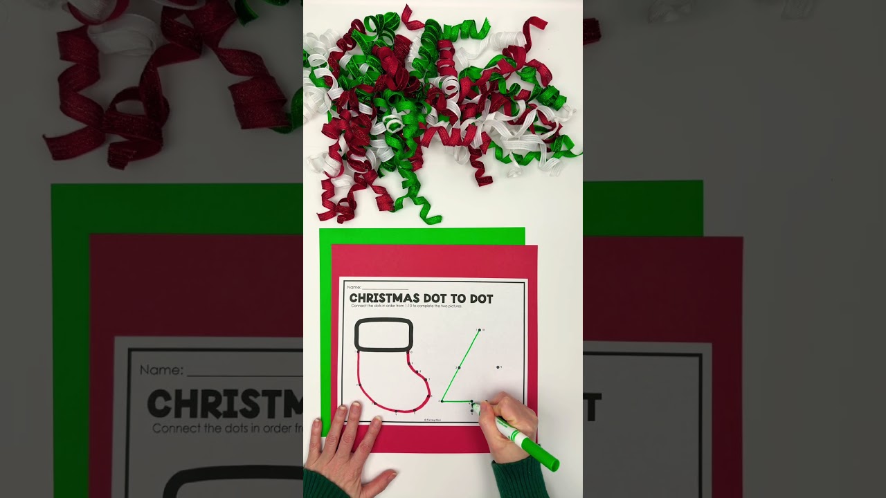 Christmas dot to dot printables for kids #christmas #xmas #counting1to10 #education #kidslearning