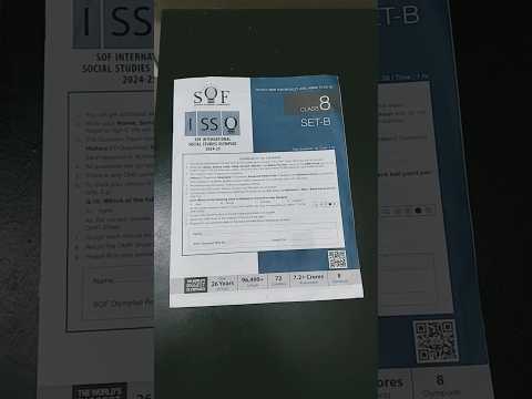 SOF ISSO class 8 Social study olympiad 2024-25 Set B