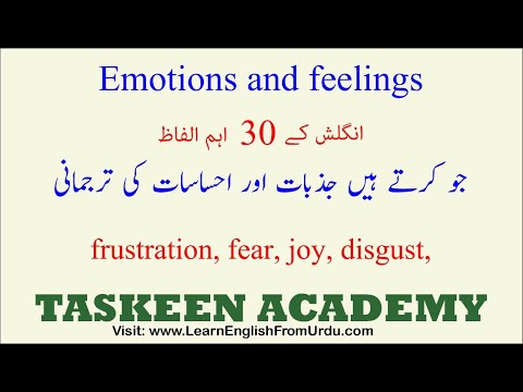 Emotions and feelings | English Vocabulary words with Urdu meanings | 30 Important English Words