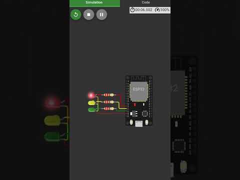 Traffic light with ESP32 - Simulation in Wokwi #esp32 #arduino