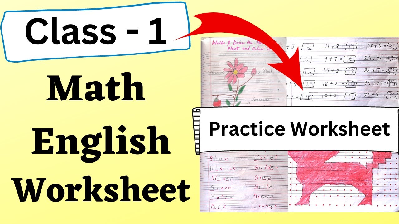 Daily Practice Worksheets for 5-7 years old| Practice Sheets of ENGLISH MATH for Homeschooling Kids