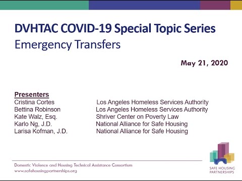 DVHTAC COVID-19 Special Topic Series: Emergency Transfers