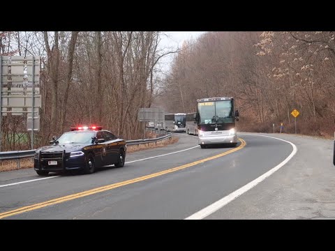 Academy Bus, Coach USA and Eyre Tour & Travel Transporting the US Navy to West Point Academy