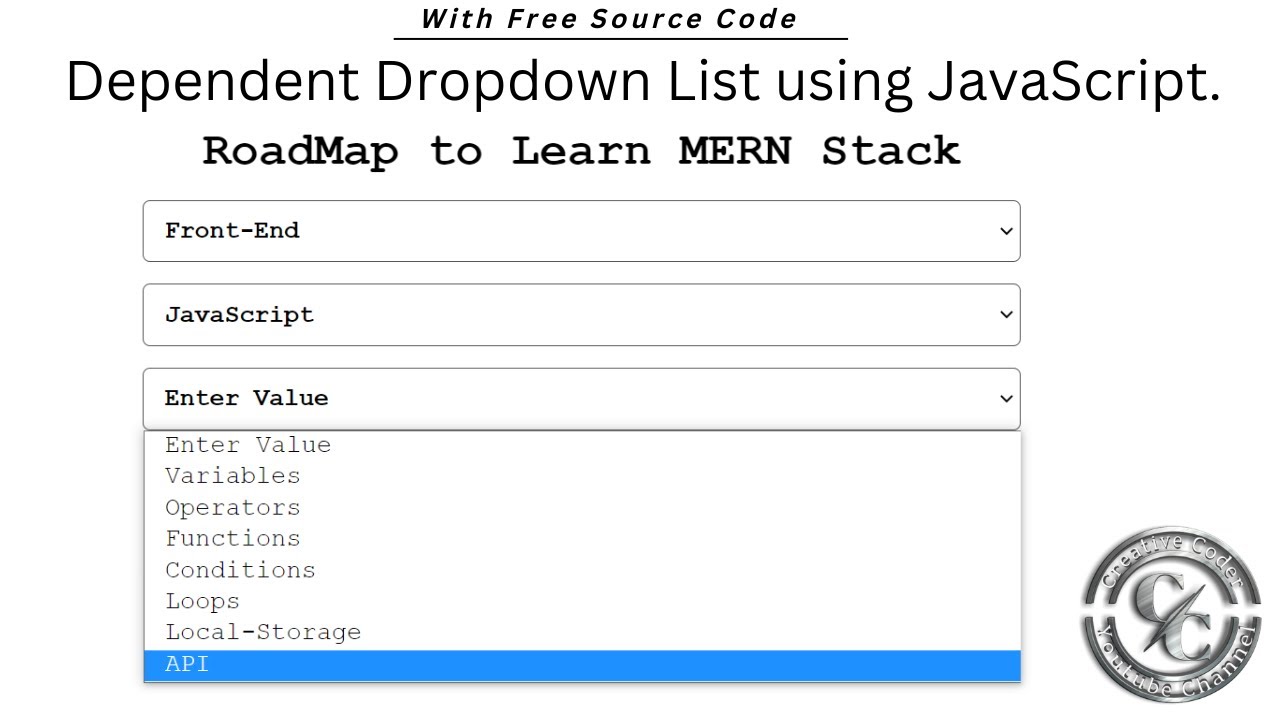 JavaScript Dependent Dropdown List, |  JavaScript Cascading Dropdown List