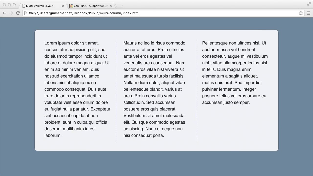 CSS Foundations : Multi Column Layout