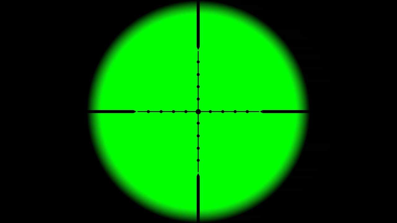 sniper scope crosshair with black background - HD transparent footage