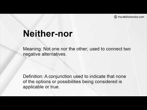 Neither-nor Meaning