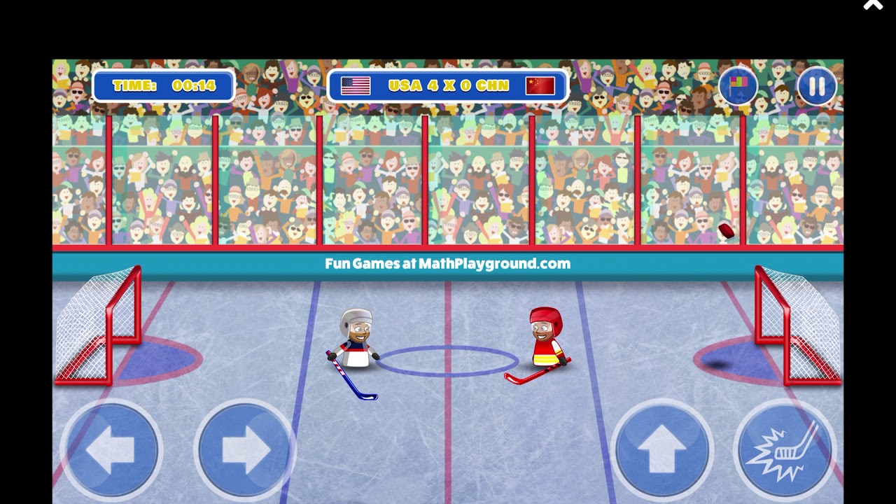 Playing mathplayground puppet hockey