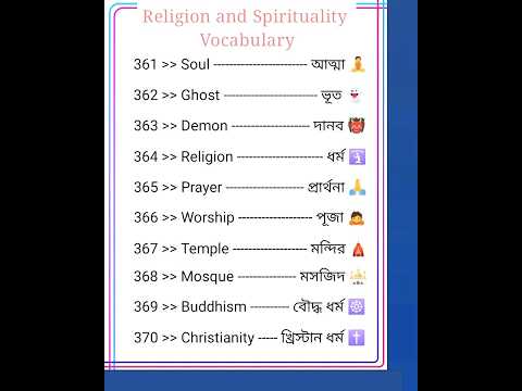 Part 37 | Religion and Spirituality Vocabulary | Religious Words in English and Bangla #shorts