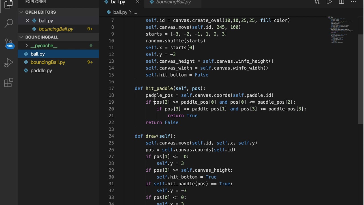 Python Small Game - Bouncing Ball with a paddle