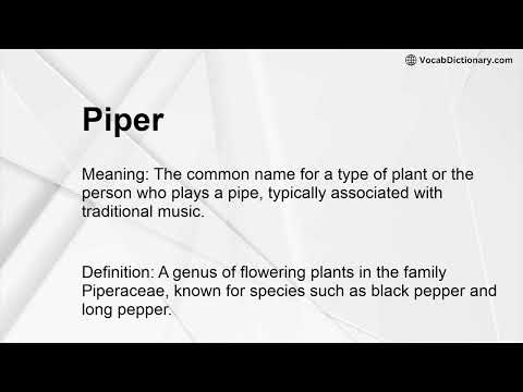 Piper Meaning