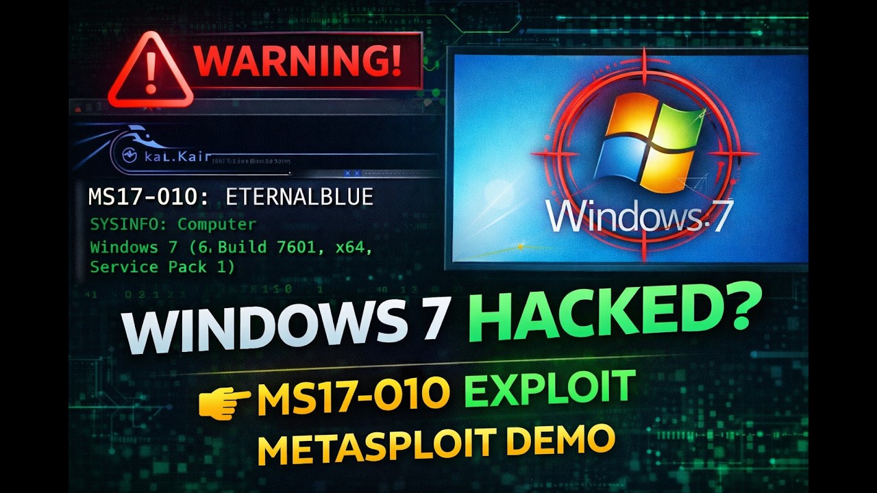 EternalBlue Exploit (MS17-010) on Windows 7 | Metasploit Lab Tutorial