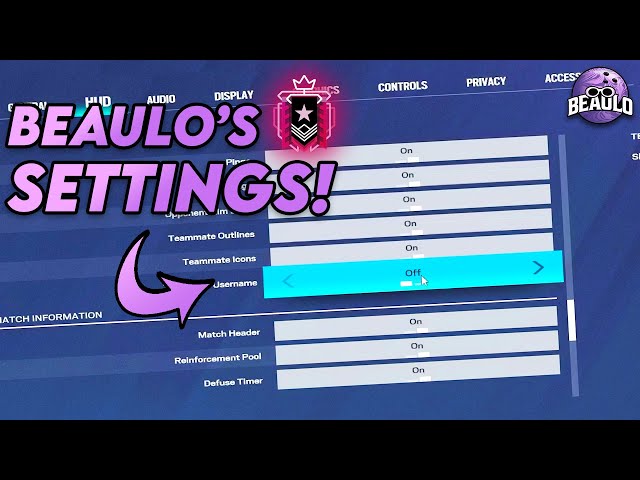 Beaulo Rainbow Six Siege settings (2023): configuration, video settings ...