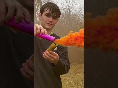 Smoke Bomb Magic - Mixing Pink and Yellow Colored Smoke Bombs