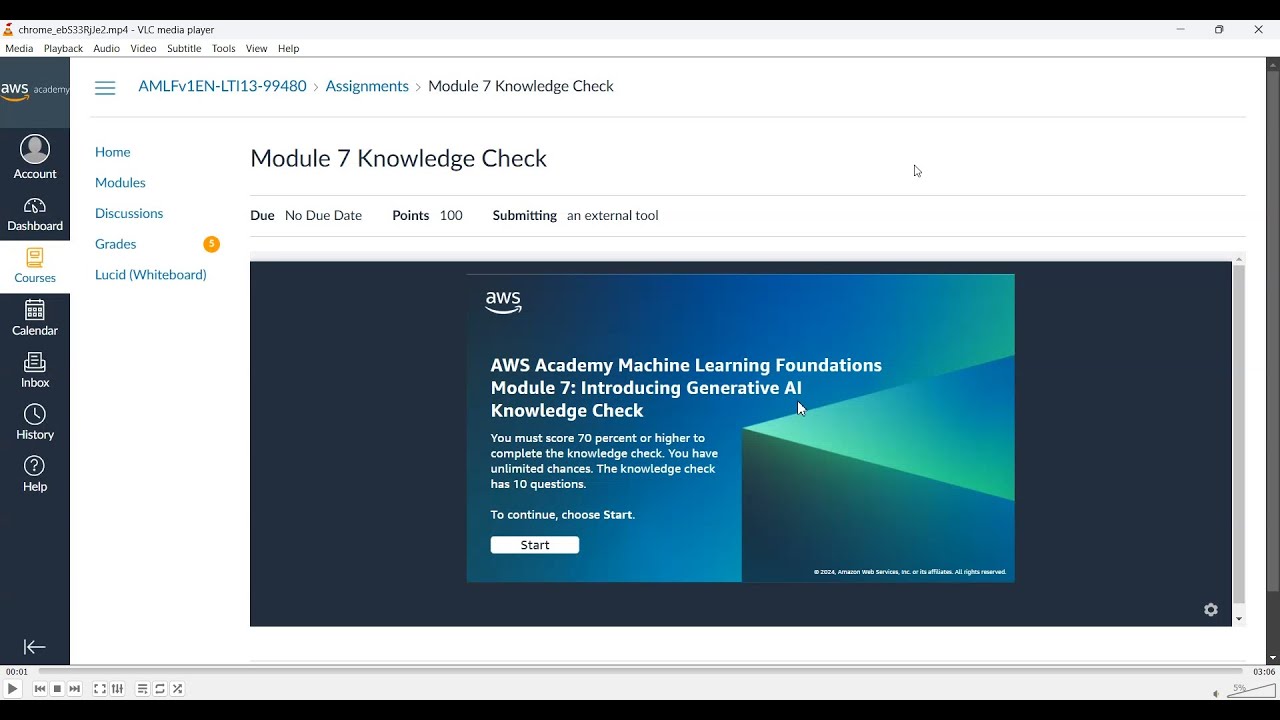 AWS Machine Learning  Module 7 Knowledge Check