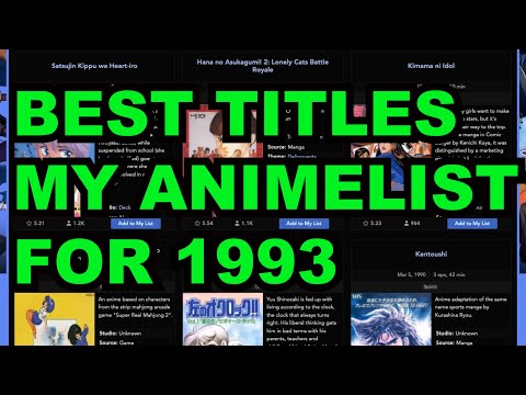 History Of Fan Anime 407: MyAnimeList 1993 S2 Best Animes To Watch