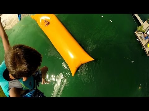 7 year old Brendan launched 30ft in the air off the blob