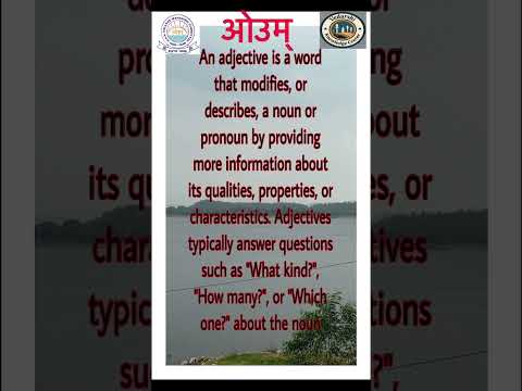 Definition of adjective and their kinds