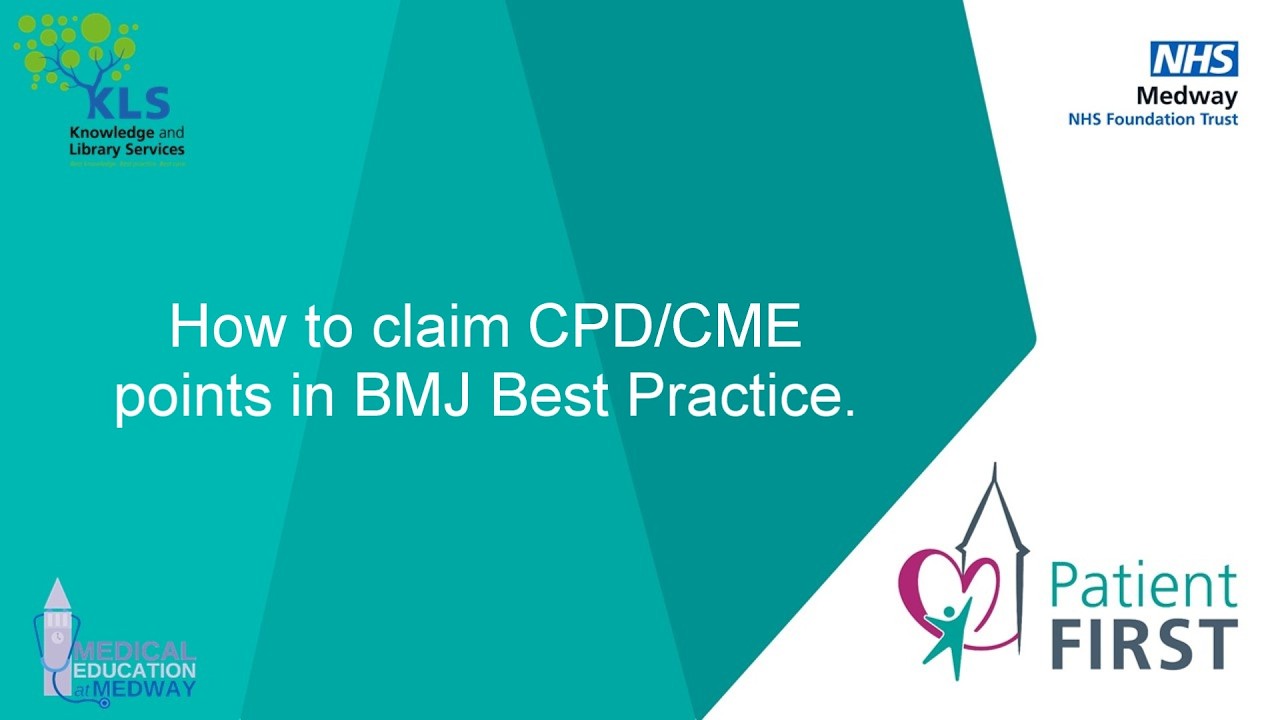 How to claim your CPD points from BMJ Best Practice.
