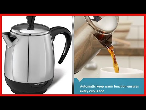 Spectrum Brands Farberware 8-Cup Percolator, Stainless Steel, FCP280, Black