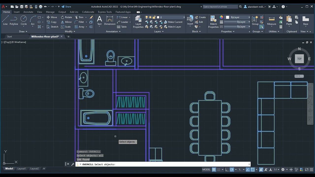 ACAD69 Delete Overlapping lines using OVERKILL