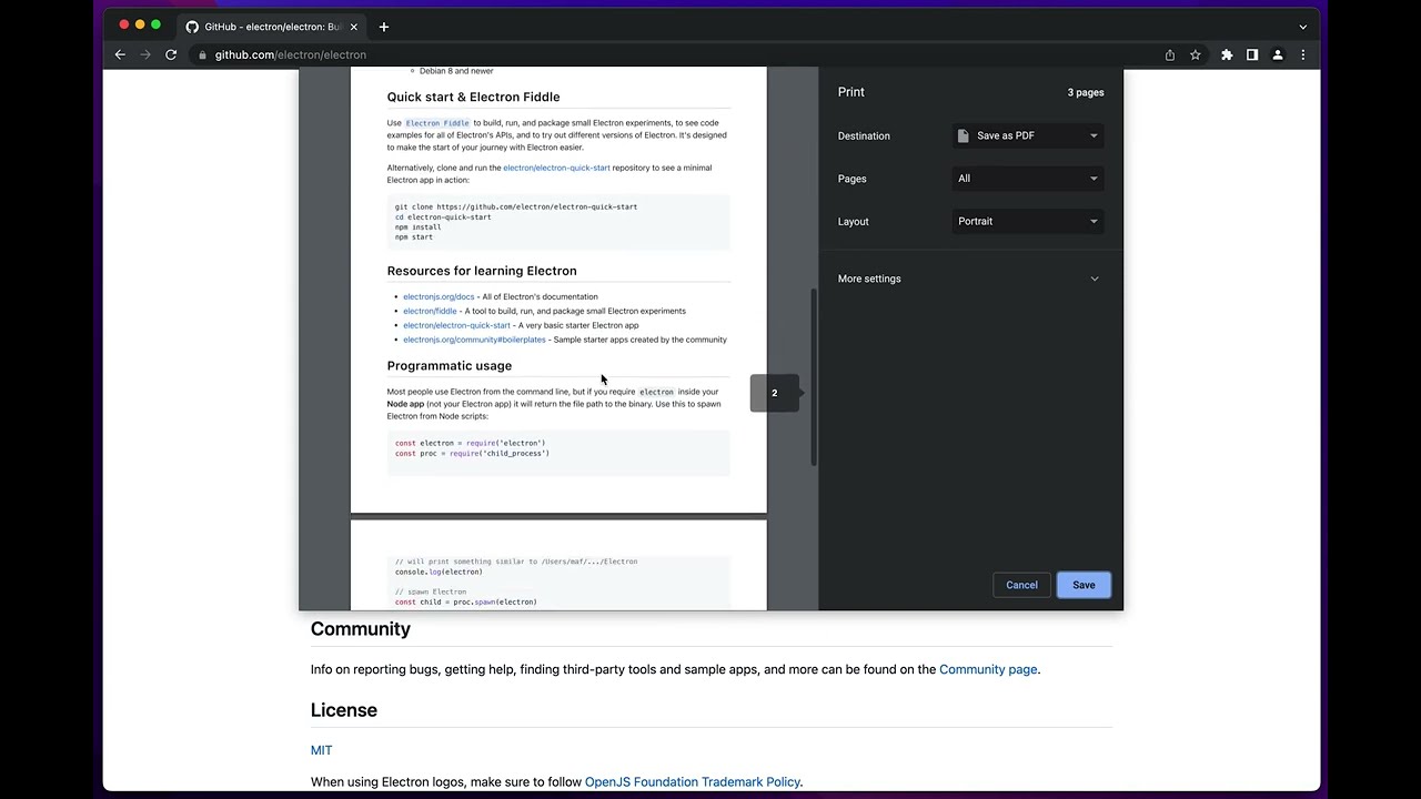 GitHub Markdown Printer demo